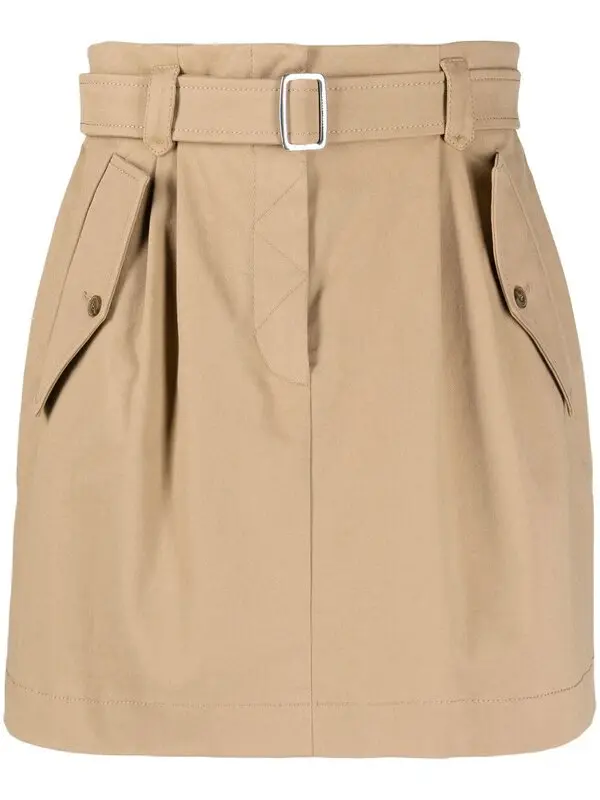 Alberta Ferretti Belted Waist Cargo Pocket Skirt