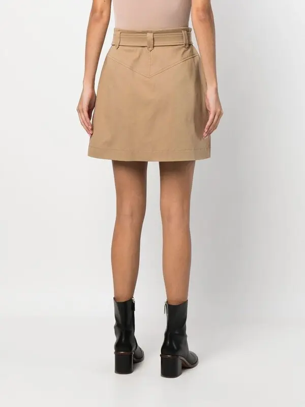 Alberta Ferretti Belted Waist Cargo Pocket Skirt