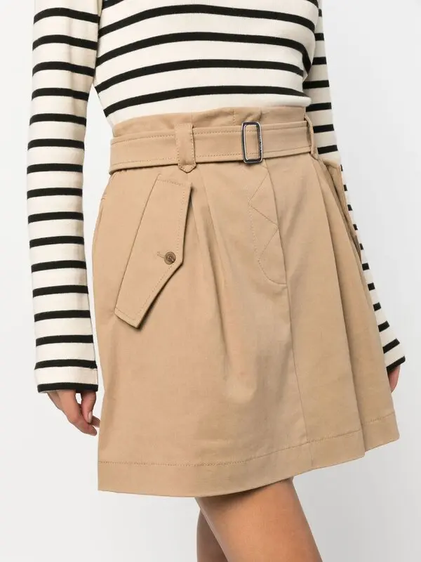 Alberta Ferretti Belted Waist Cargo Pocket Skirt