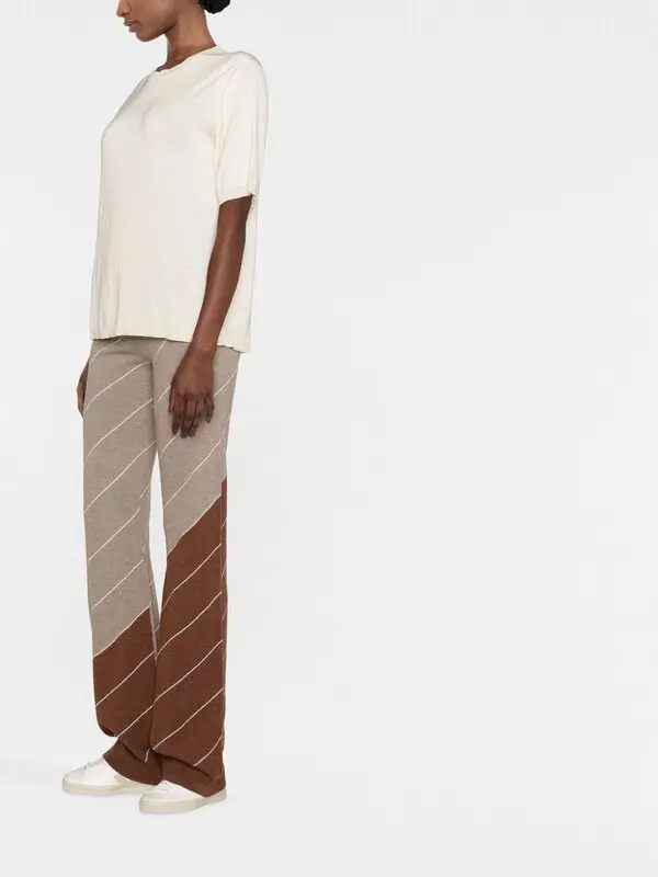 Stella McCartney Diagonal-stripe Wool Trousers