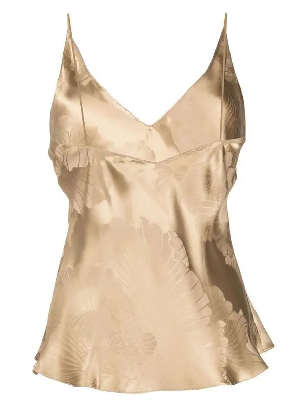 Carine Gilson Floral-jacquard Silk Top