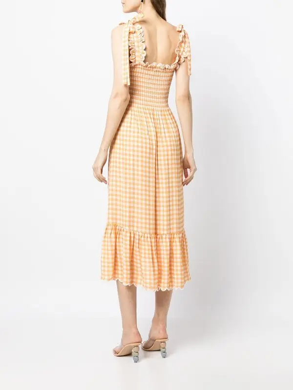 Ephemera Bow-detail Gingham Dress