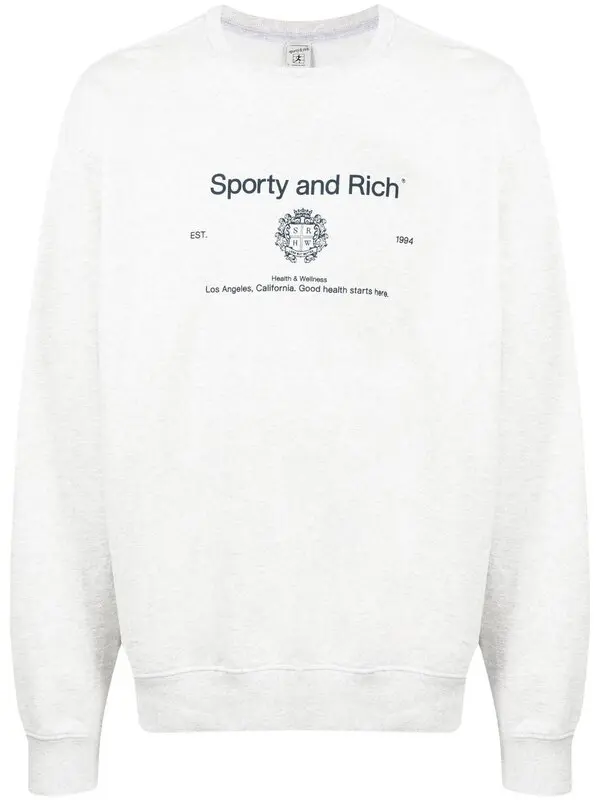 SPORTY & RICH Logo-print Sweatshirt - Grey