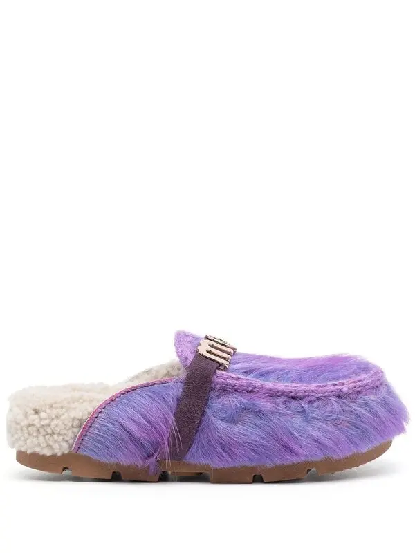 Mou Pony-hair Shearling-lined Slippers - Purple