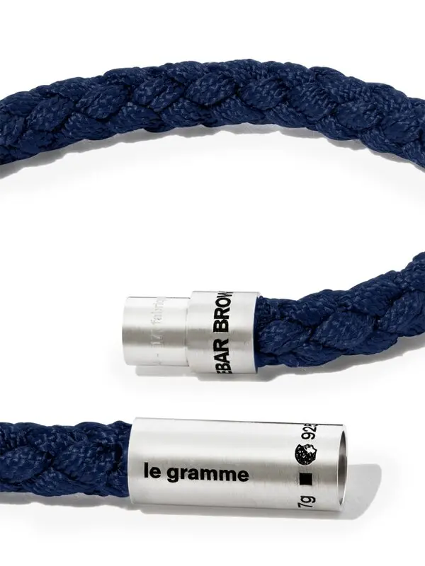 Le Gramme Braided Bracelet With Engraved Logo Clasp