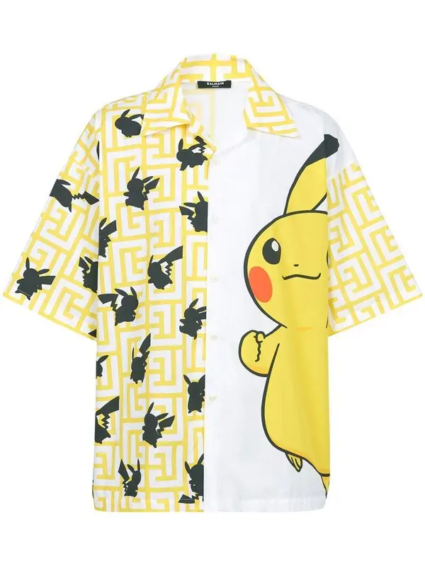 Balmain X Pokemon Pikachu-print Short-sleeve Shirt
