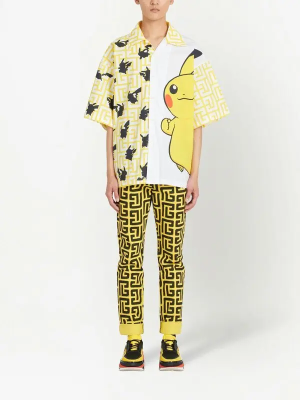 Balmain X Pokemon Pikachu-print Short-sleeve Shirt