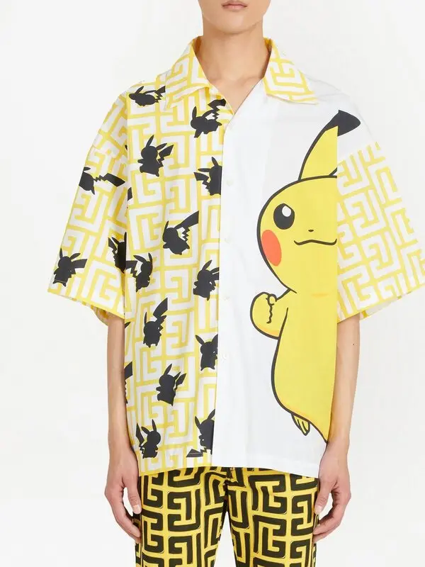 Balmain X Pokemon Pikachu-print Short-sleeve Shirt