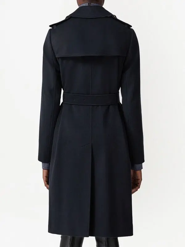 Burberry Kensington Cashmere Trench Coat - Blue
