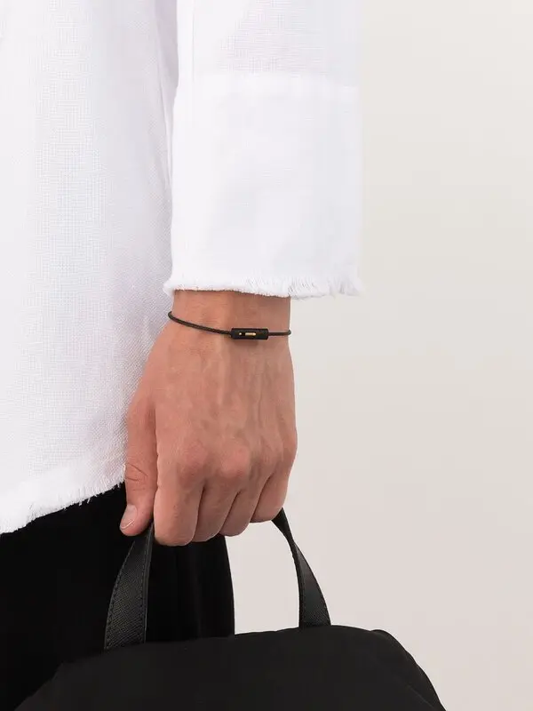 Le Gramme 18kt Yellow Gold And Titanium 5g Cable Bracelet - Black