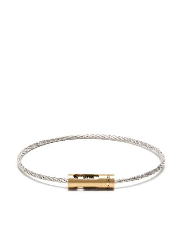 Le Gramme 18kt Yellow Gold And Titanium 6g Cable Bracelet - Silver