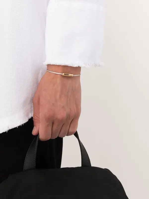 Le Gramme 18kt Yellow Gold And Titanium 6g Cable Bracelet - Silver