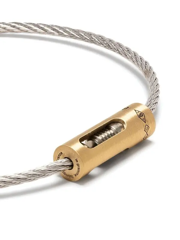 Le Gramme 18kt Yellow Gold And Titanium 6g Cable Bracelet - Silver