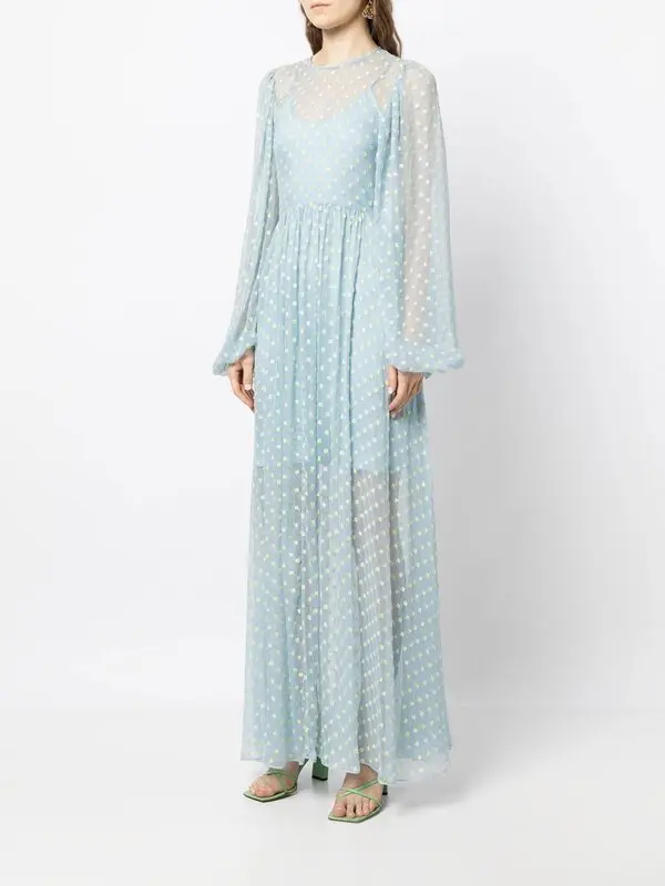 sachin and babi light blue dress Munthe Tepic Embroidered Eyelet Long Sleeve Cotton Shift Dress In Blue -  40% Off