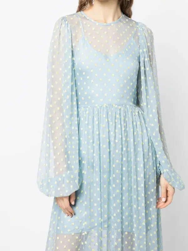 Stine Goya Embroidered Shift Maxi Dress - Blue | Editorialist