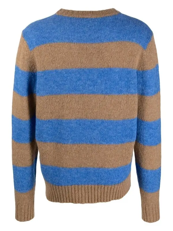 MANUEL RITZ Striped Mohair-wool Jumper - Blue