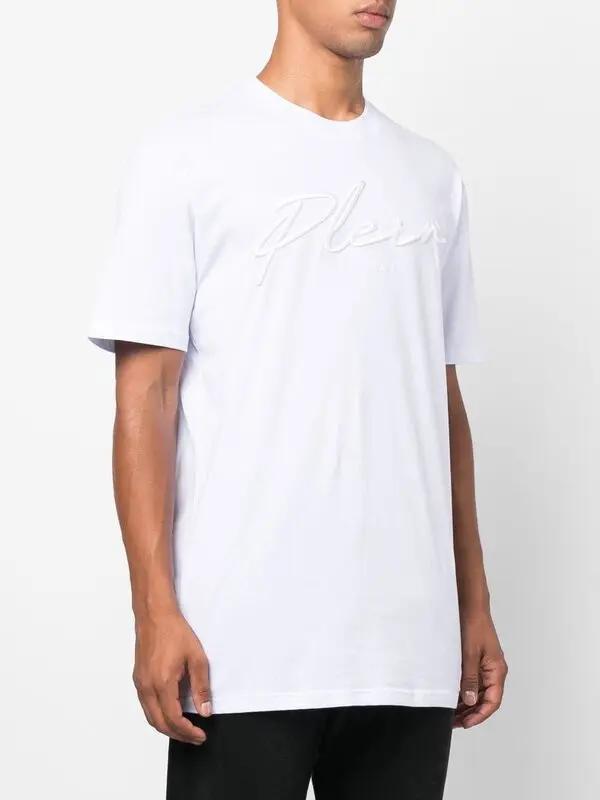 Philipp Plein Embroidered-logo Crew-neck T-shirt - White