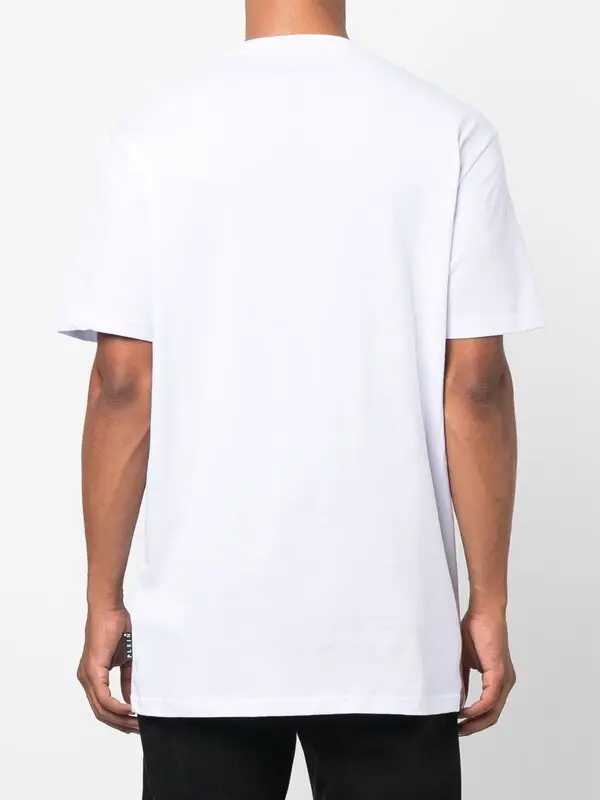 Philipp Plein Embroidered-logo Crew-neck T-shirt - White