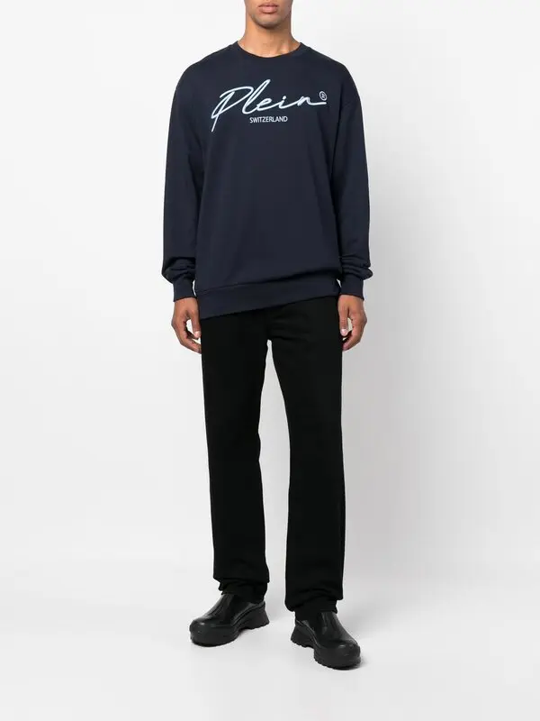Philipp Plein Logo Crew Neck Sweatshirt - Blue