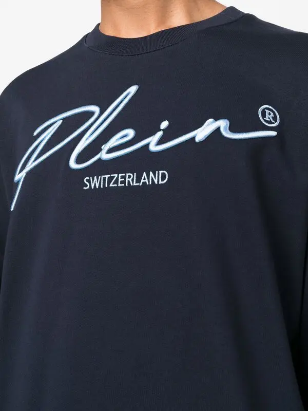 Philipp Plein Logo Crew Neck Sweatshirt - Blue