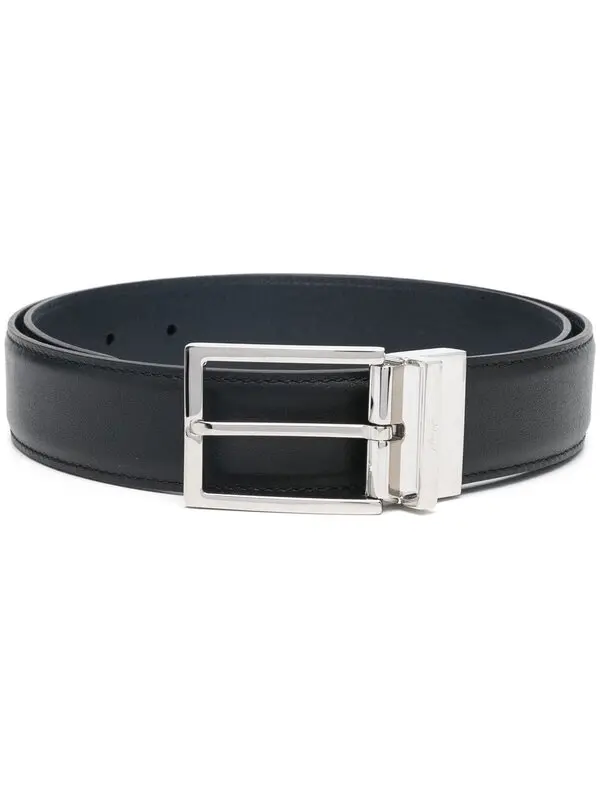 Brioni Reversible Leather Buckle Belt