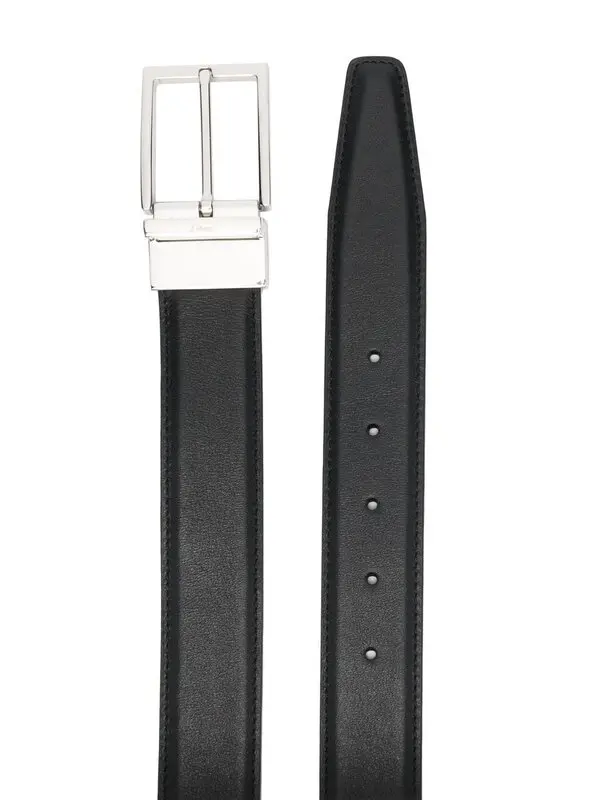 Brioni Reversible Leather Buckle Belt