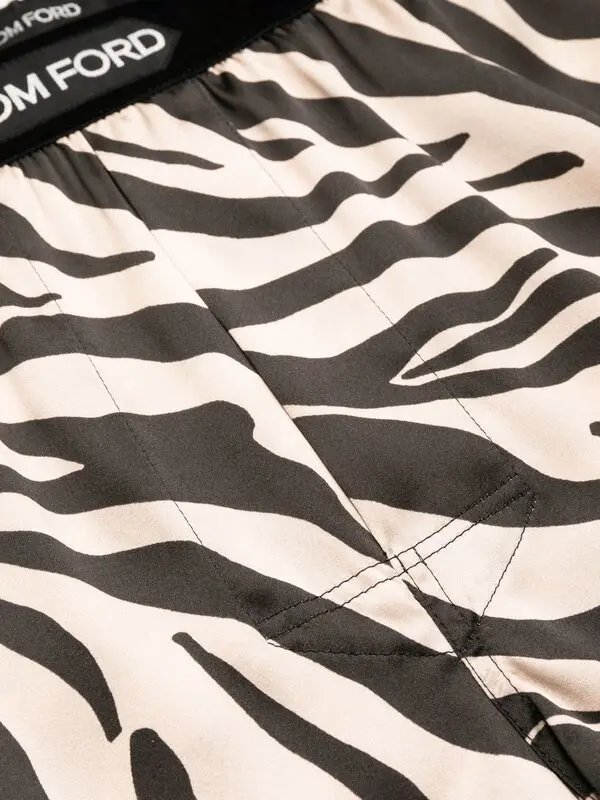 TOM FORD Zebra-print Silk Boxers - Neutrals