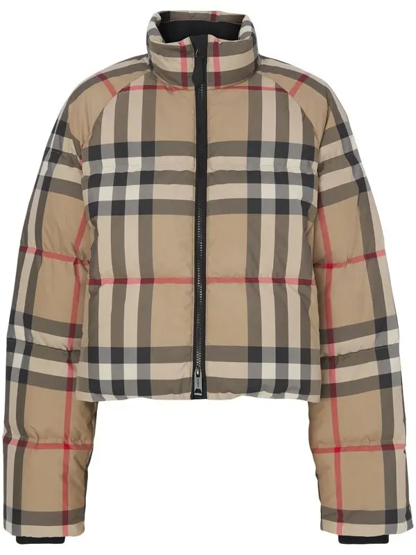 Burberry Vintage Check Cropped Puffer Jacket