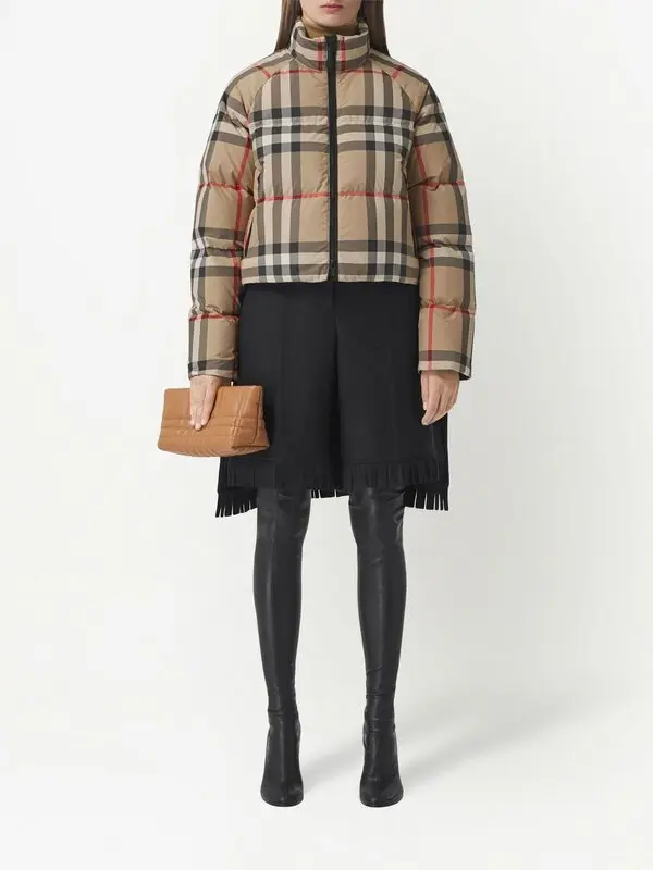 Burberry Vintage Check Cropped Puffer Jacket