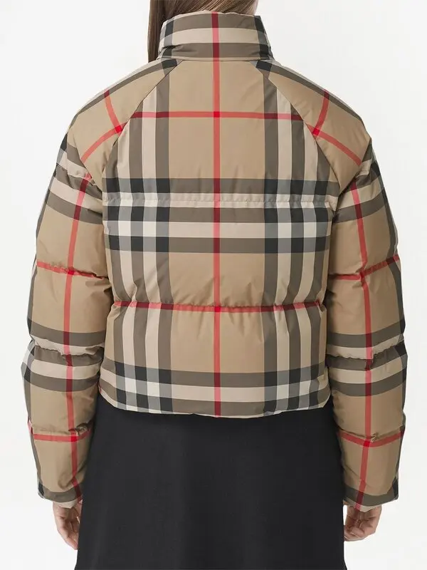 Burberry Vintage Check Cropped Puffer Jacket