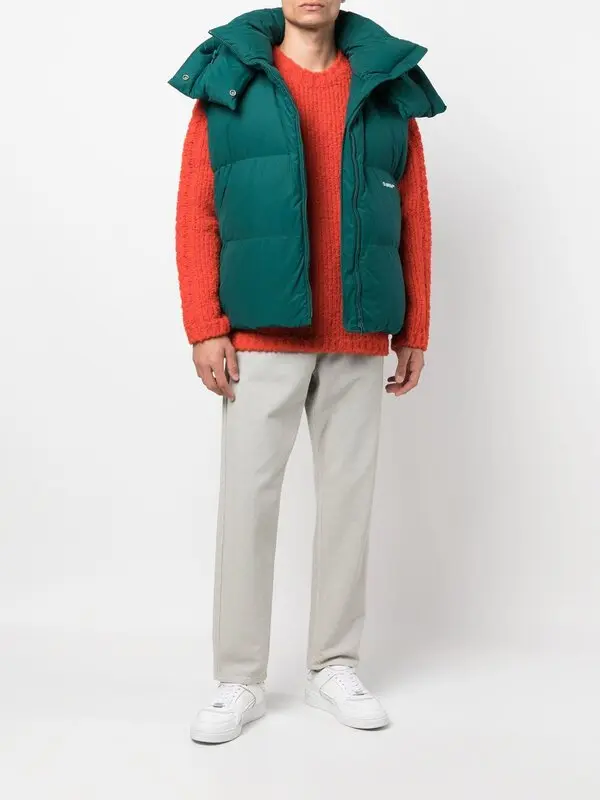 Off-White Logo-print Padded Gilet - Green