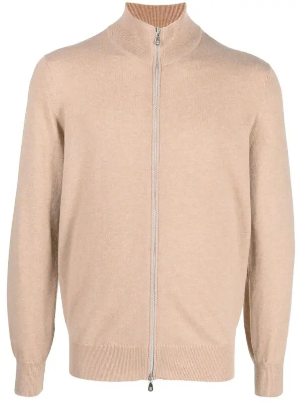 Brunello Cucinelli Zip-up Cashmere Jumper - Neutrals