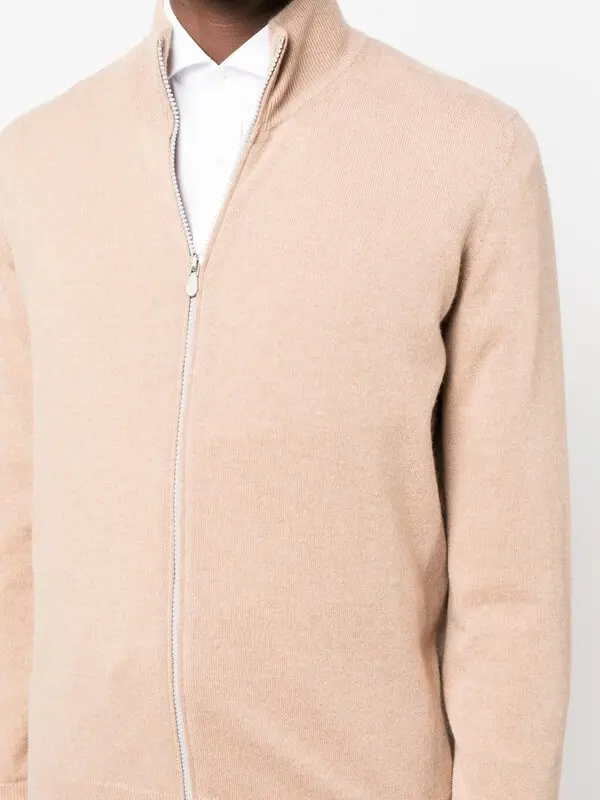 Brunello Cucinelli Zip-up Cashmere Jumper - Neutrals