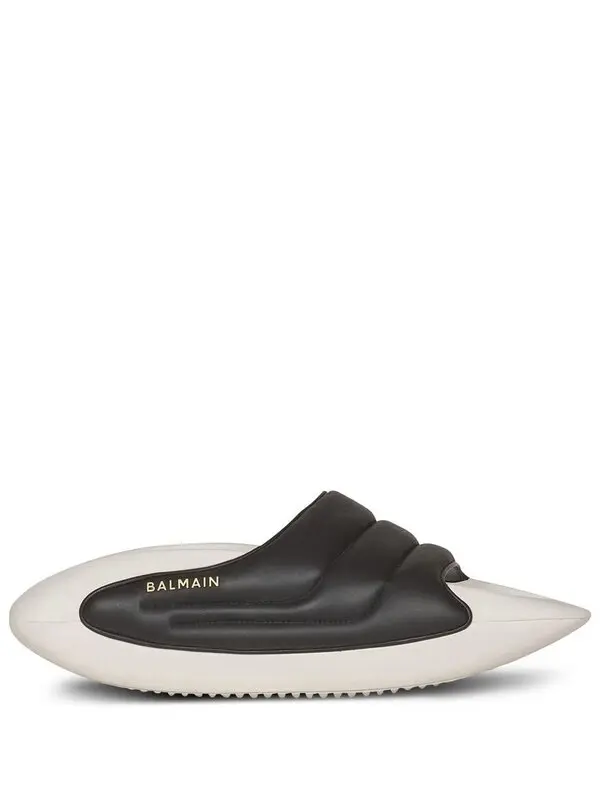 Balmain Quilted B-it Mules - Black