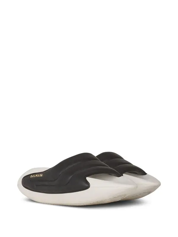 Balmain Quilted B-it Mules - Black