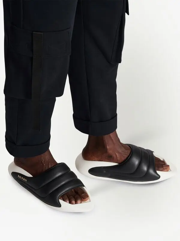 Balmain Quilted B-it Mules - Black
