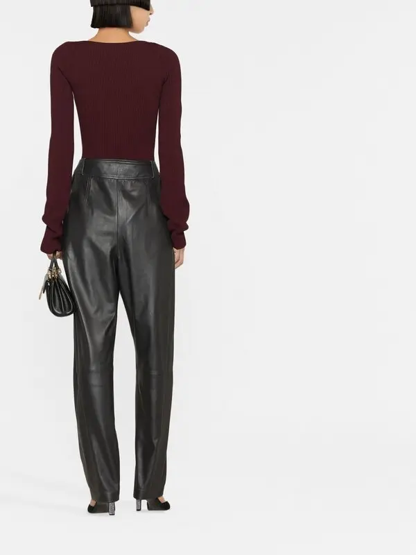 Alberta Ferretti High-waisted Leather Trousers