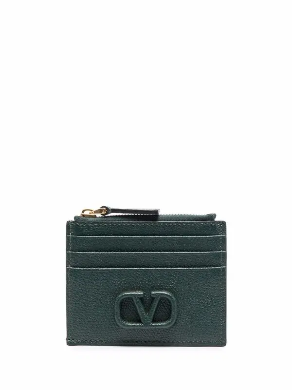 Valentino Garavani Vlogo Zipped Cardholder - Green