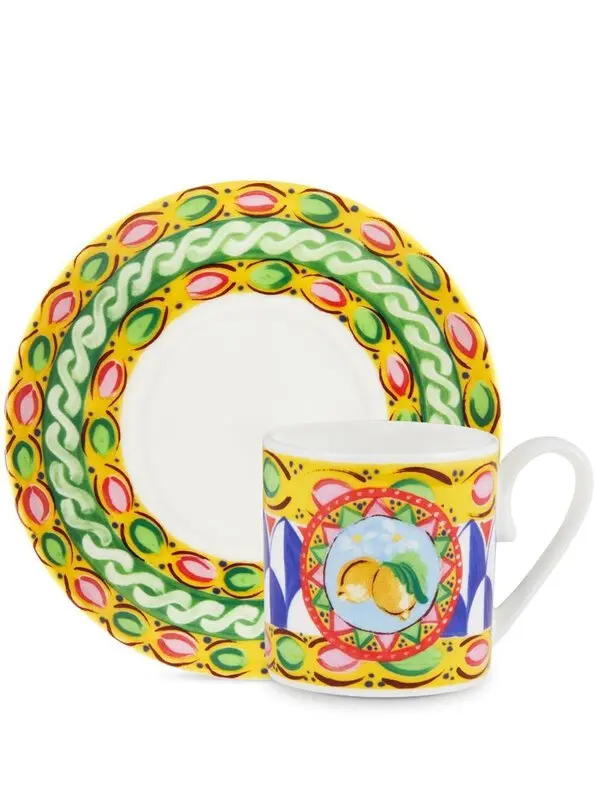 Dolce & Gabbana Geometric-pattern Porcelain Espresso-set