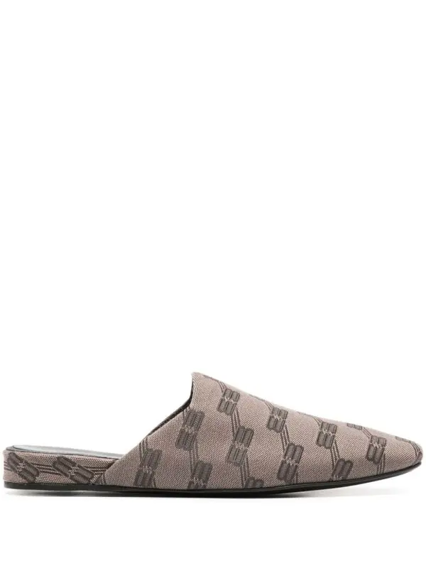 Balenciaga Monogram-jacquard Mules - Neutrals