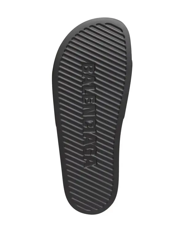 Balenciaga Logo Print Flat Slides