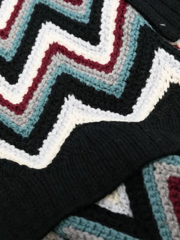 Missoni Chevron-knit Wool Scarf - Black