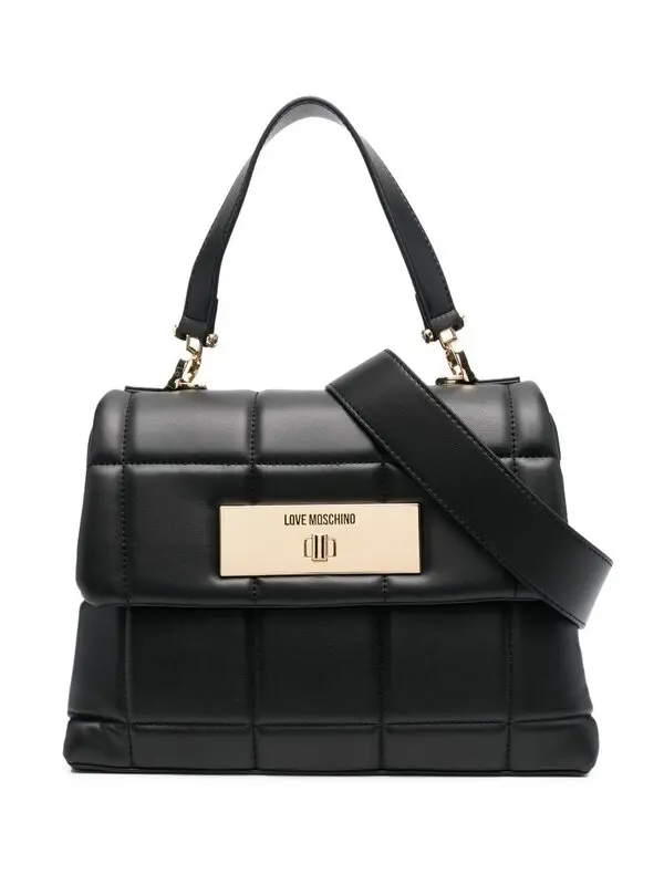 Moschino Quilted Top-handle Bag - Black
