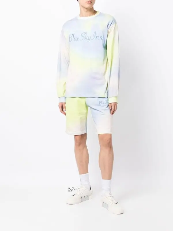 BLUE SKY INN Embroidered Logo Tie-dye Shorts