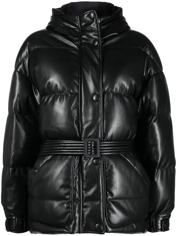 IENKI IENKI Faux-leather Padded Jacket