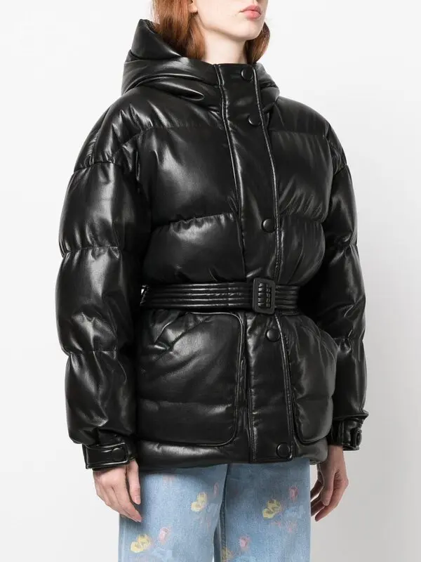 IENKI IENKI Faux-leather Padded Jacket