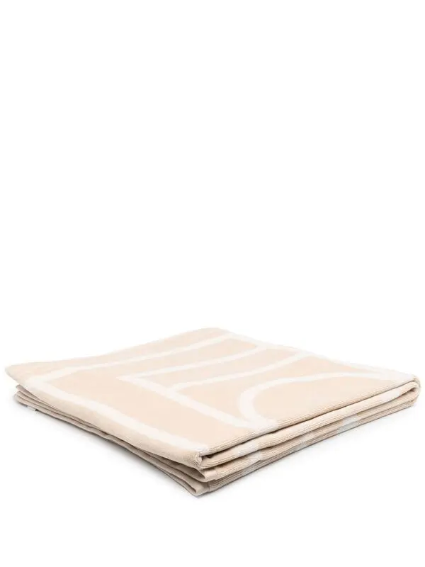 TOTEME Monogram Jacquard Towel - Neutrals