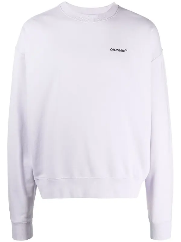 Off-White Arrows Cotton Sweatshirt - Purple