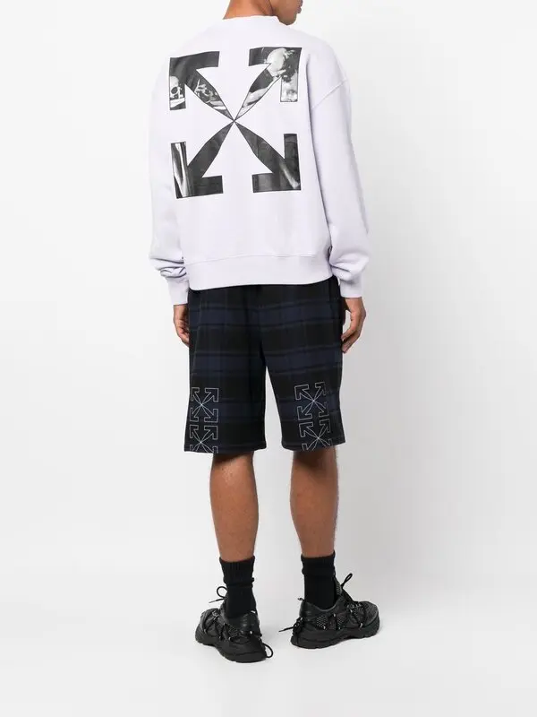 Off-White Arrows Cotton Sweatshirt - Purple
