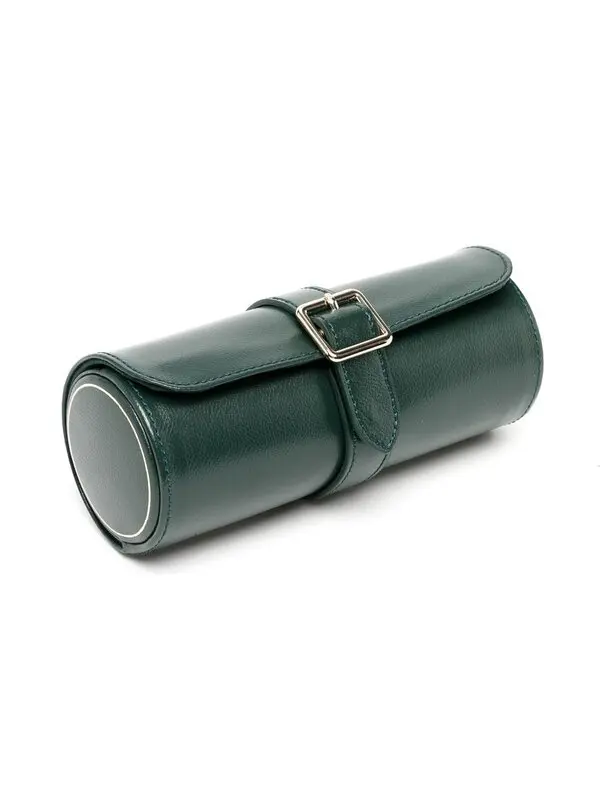 Wolf Crocodile-embossed Watch Box - Green